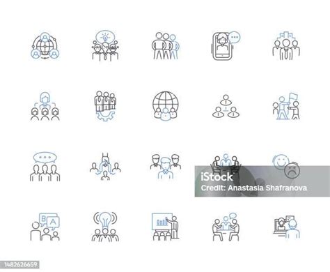 팀워크 개요 아이콘 모음입니다 협력 협업 공유 목표 친목 연합 동맹 Unity 벡터 및 일러스트레이션 개념 세트 연대 조정