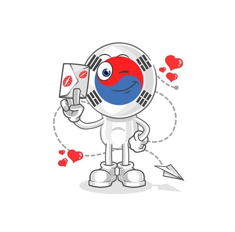 Südkorea Kopf Cartoon Läufer Charakter Cartoon Maskottchen Vektor Premium Vektor