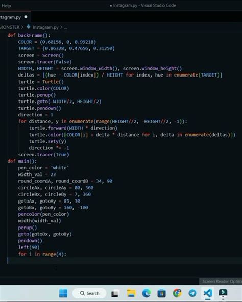 Draw Instagram Logo Using Turtle Pythondrawing Shorts Short Code Programming Codingreels