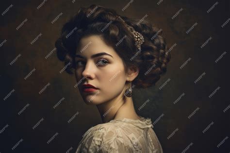 Premium Photo Vintageinspired Portrait Of A Woman With An Elaborate