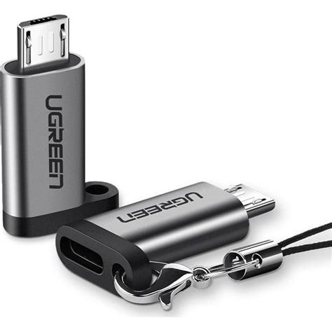 Adapter przejściówka z USB C na MicroUSB Ugreen szary Pancernik eu