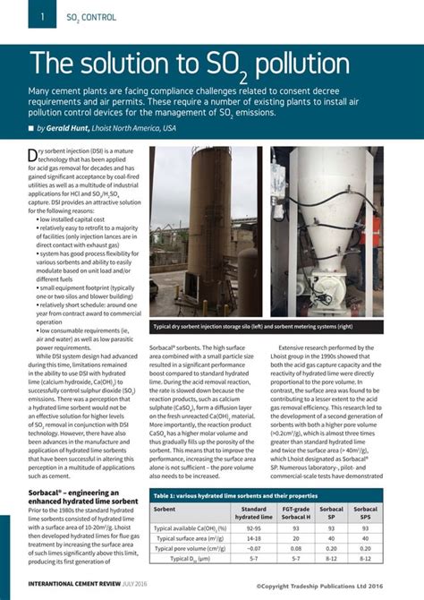 Lna Icr Article The Solution To So2 Pollution Pdf