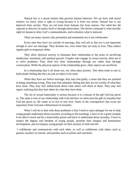 Premarital Sex Seat Work Pdf