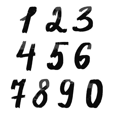 Premium Vector The Numbers 1234567890 Are Handwritten In Black Ink