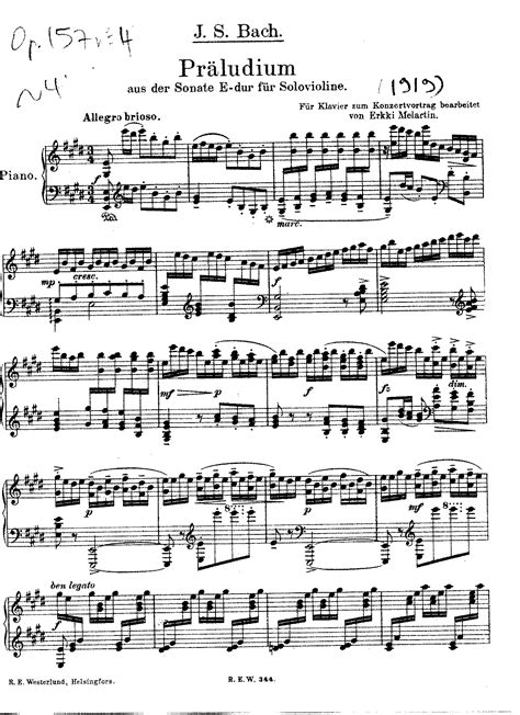 Violin Partita No 3 In E Major BWV 1006 Bach Johann Sebastian