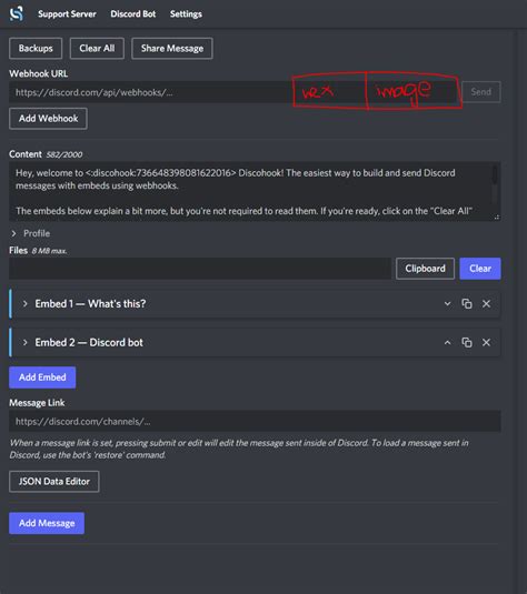 Feature Request Allow For Different Pictures And Embed Hex Colours Per