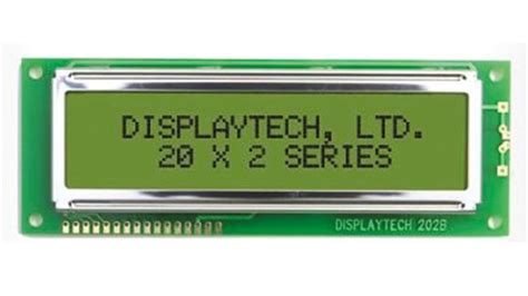 Displaytech 202b Bc Bc Alphanumeric Lcd Display Yellow On Green 2 Rows By 20 Characters