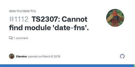 Ts2307 Cannot Find Module Date Fns · Issue 1112 · Date Fnsdate