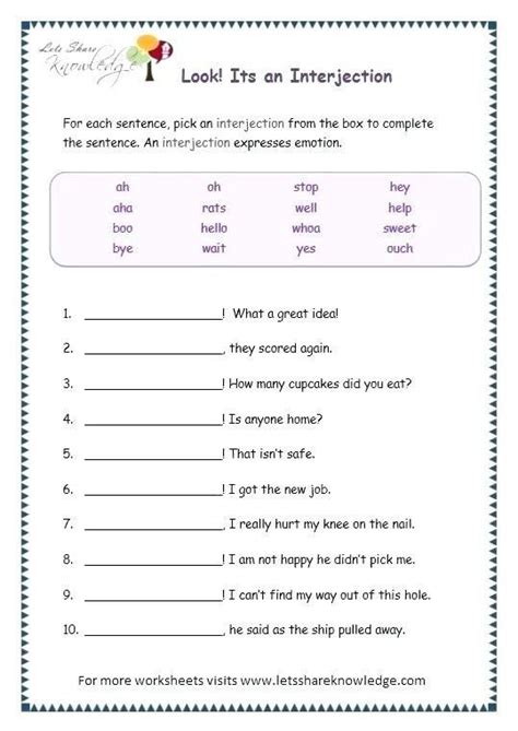 Conjunction Preposition Interjection Worksheet Conjunction Worksheets