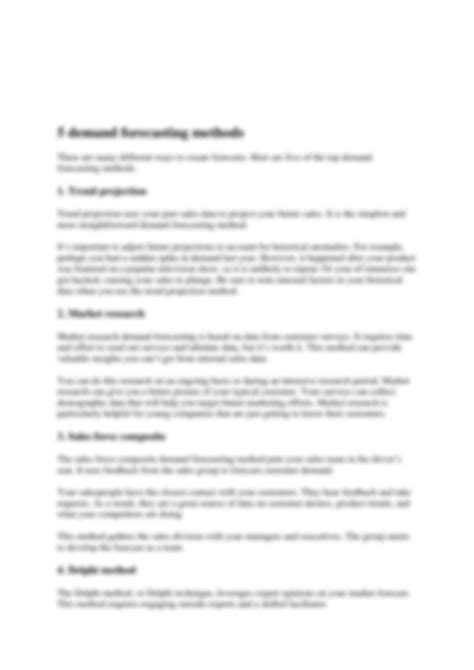 SOLUTION: 6 types of demand forecasting - Studypool