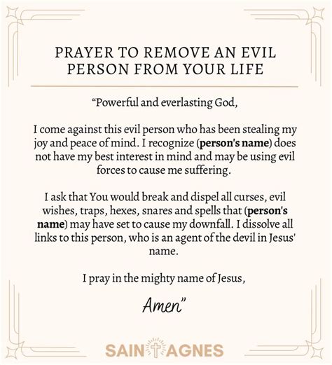 Prayer To Remove An Evil Person From Your Life Evil Person