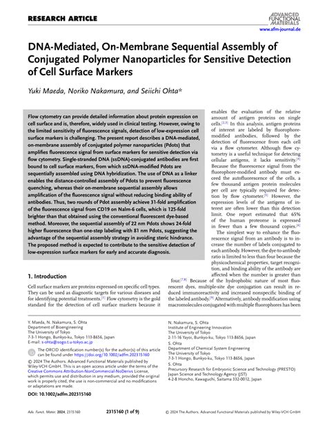 PDF DNAMediated OnMembrane Sequential Assembly Of Conjugated