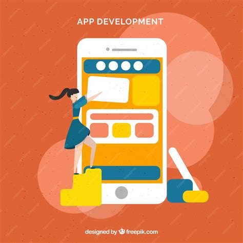 Concept De Développement App Avec Un Design Plat Vecteur Gratuite
