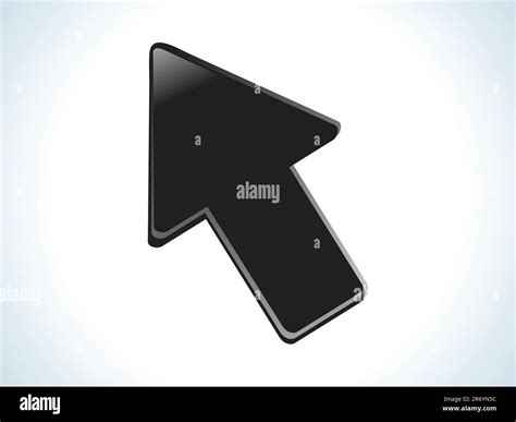 Abstract Black Glossy Web Cursor Icon Vector Illustration Stock Vector
