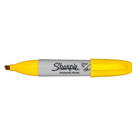 Sharpie Permanent Marker Chisel Tip Yellow Pack Of 12