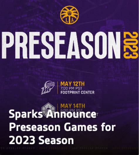 Sparks Publish Short Pre Season Exhibition Schedule East La Sports