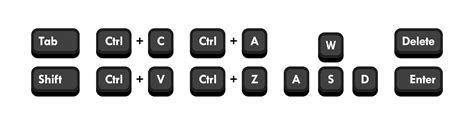 premium vector different computer keyboard buttons combinations
