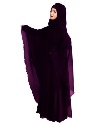 Burqa Plain Modest City Purple Nida Islamic Farasha Size Free Size At