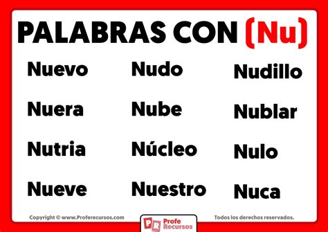 Palabras Con Nu Ejemplos De Palabras Con Nu