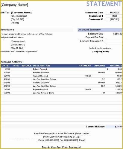 √ Itemized Billing Statement Template
