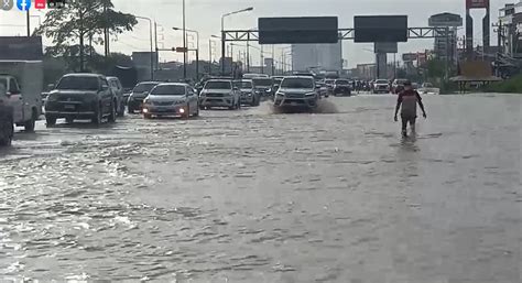 สำนักข่าวไทย Online On Twitter ระยองยังอ่วม เช้านี้ฝนยังตก 06 59 น น้ำท่วมถนนสาย 36 กะทิง