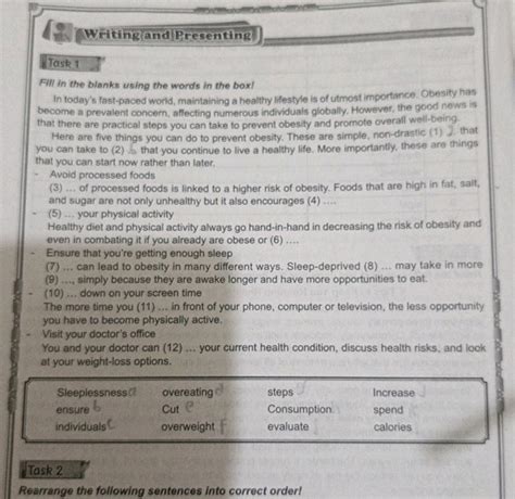 Writing And Presenting Task 1 Fill In The StudyX