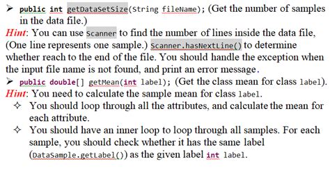 Java I Have To Create Two Classes Dataset And