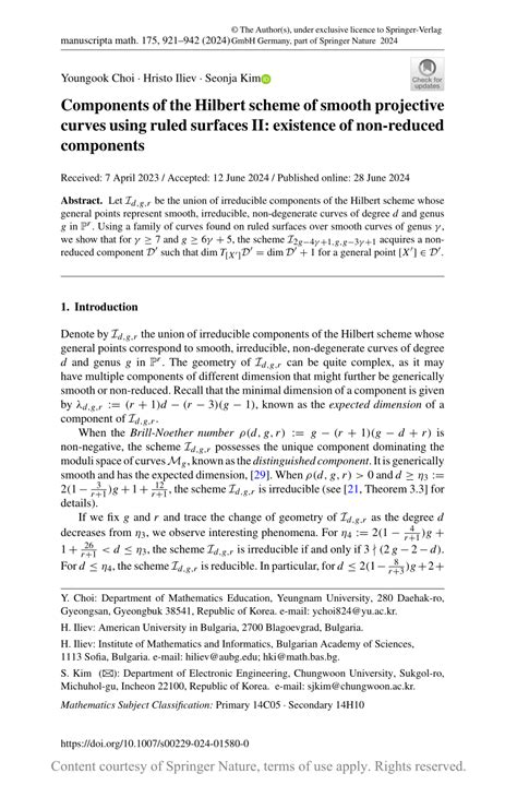 Components Of The Hilbert Scheme Of Smooth Projective Curves Using