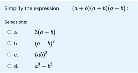Simplify The Expression A B A B A B Select StudyX