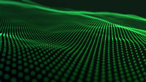 Abstract Background With Wavy Lines From Points Animation Ripples On Surface From Neon Lines