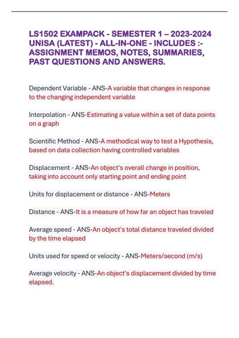 Pls1502 Exampack Semester 1 Unisa Latest All In One Includes Assignment Memos