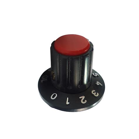 Knob Plástico Estriado Numerado Preto com Vermelho AD-1426 ...