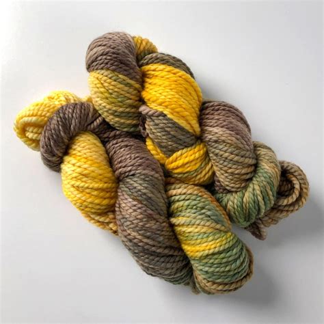 Variegated Yarn In Spicy Brown Mustard With Shades Of Yellow Brown