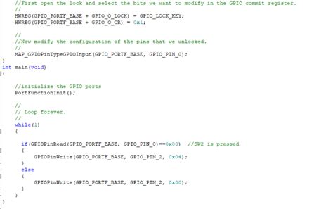 im using a tm4c123 microcontroller and the code has