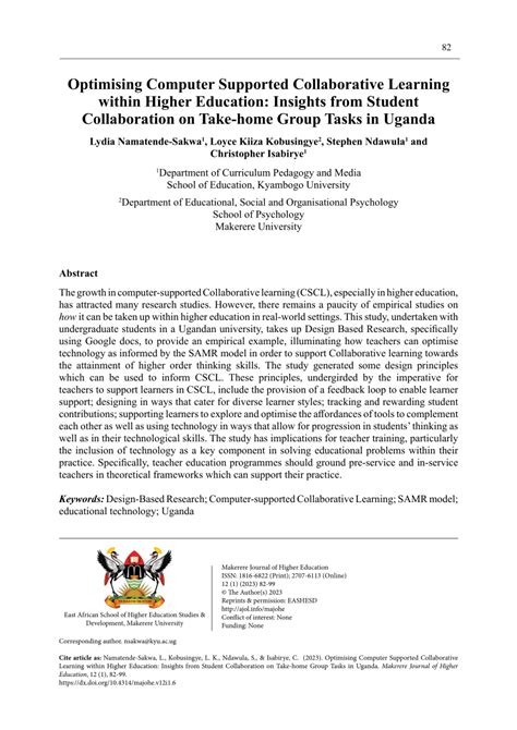 Pdf Optimising Computer Supported Collaborative Learning Within Higher Education Insights