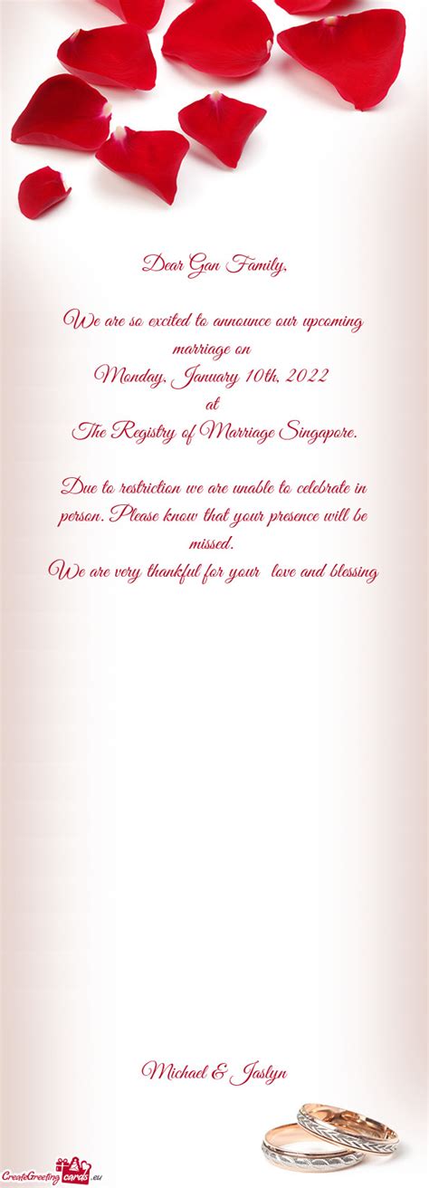 We Are So Excited To Announce Our Upcoming Marriage On Free Cards