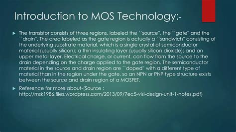 Introduction To Mos Technology Pdf