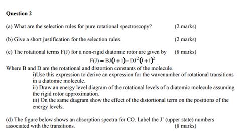 Solved A What Are The Selection Rules For Pure Rotational