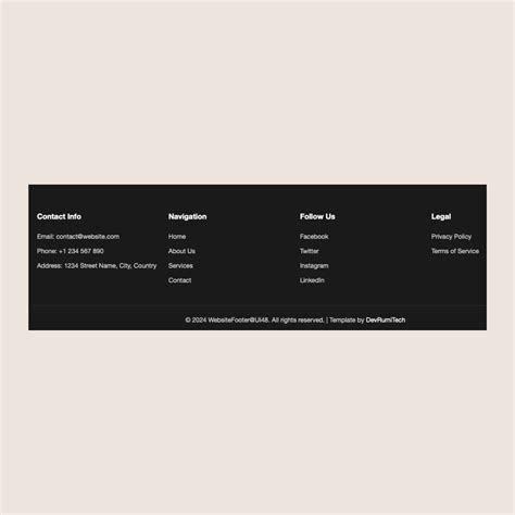 Customizable Website Footer UI Kit Modern Responsive Design For Web Projects Etsy