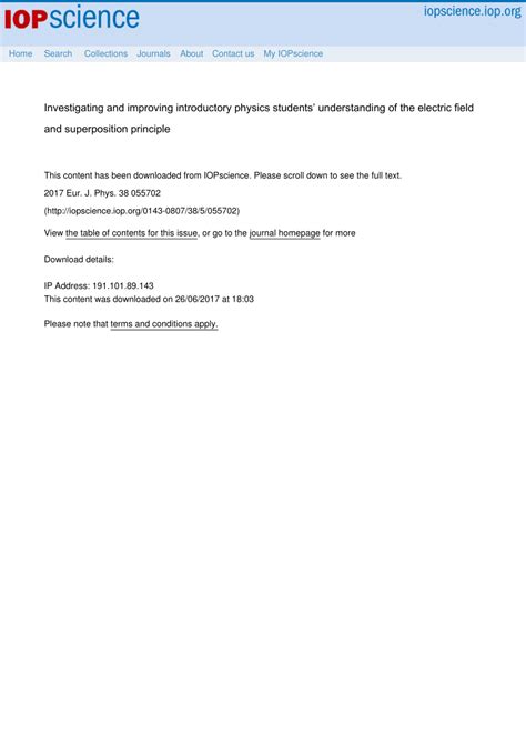 Pdf Investigating And Improving Introductory Physics Students