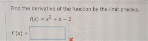 Solved Find The Derivative Of The Function By Limit Of The Chegg