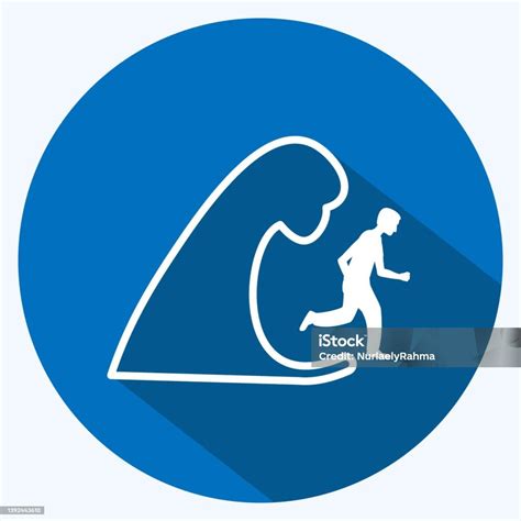아이콘 물 범람 재해 기호에 적합합니다 긴 그림자 스타일 편집 가능한 간단한 디자인 디자인 템플릿 벡터 간단한 기호 그림 홍수에 대한 스톡 벡터 아트 및 기타 이미지