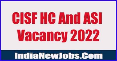 CISF HC And ASI Vacancy