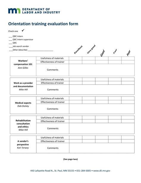Free Printable Training Evaluation Form Template Pdf Word