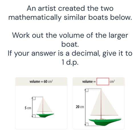 Solved An Artist Created The Two Mathematically Similar Boats Below