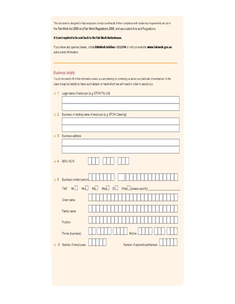 Self Audit Checklist Australia Free Download