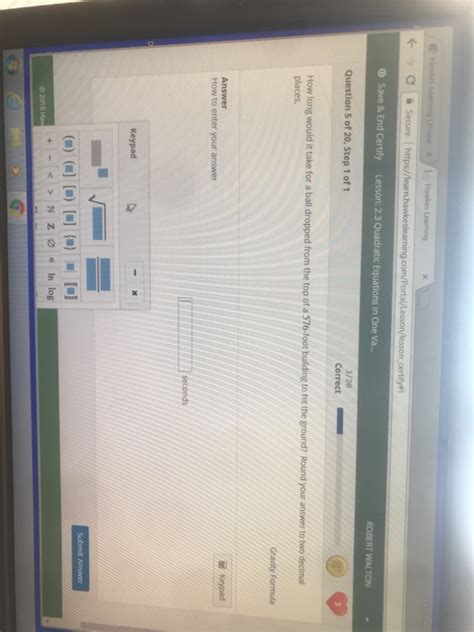 solved save andend certify lesson 2 3 quadratic equations in