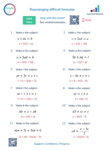 Rearranging Difficult Formulas Factorising Needed Teaching Resources
