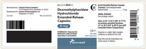 Dexmethylphenidate Hydrochloride Capsule Extended Release
