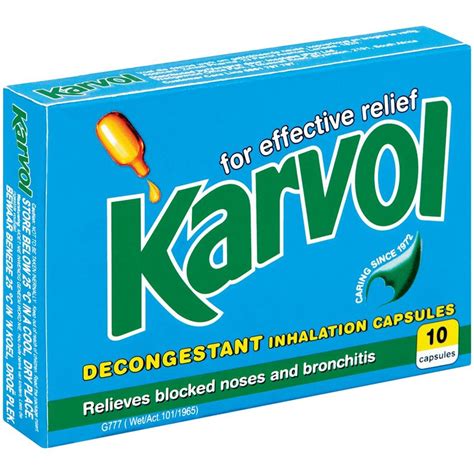 Karvol Decongestant Inhalation Capsules 10s Za